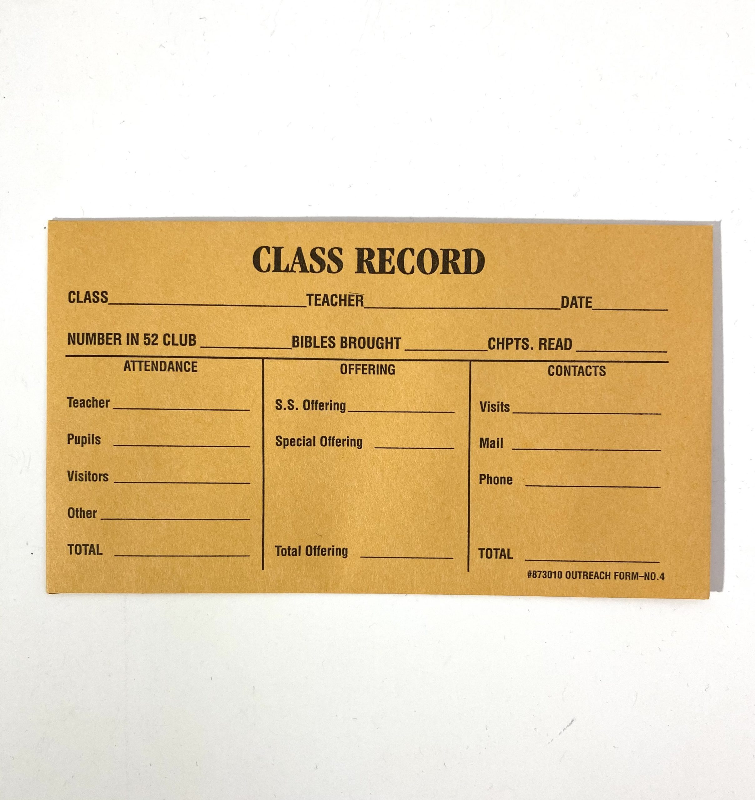 Class Record Envelope 5.5x3.25 500 per box - Pathway Bookstore