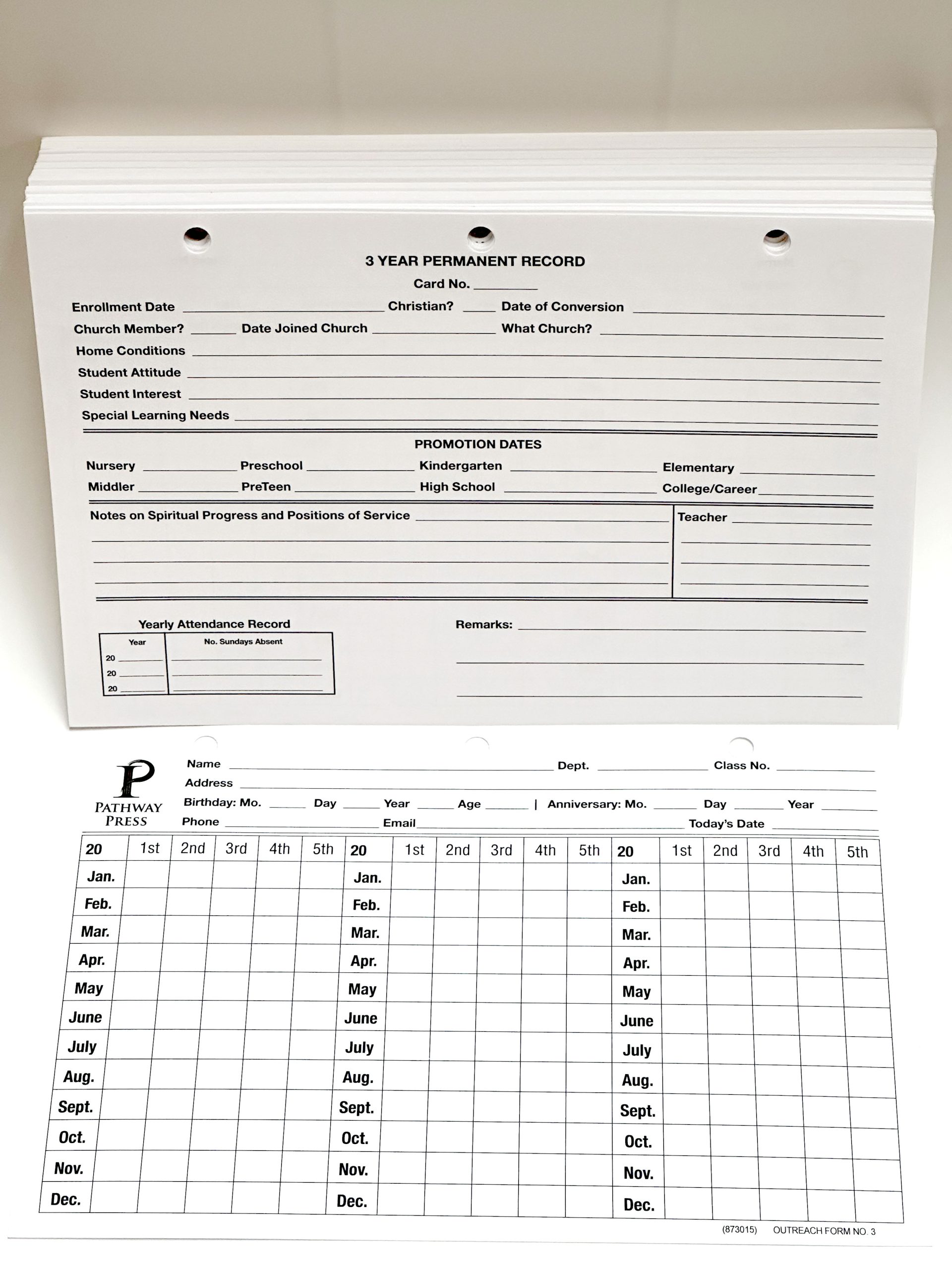3 Year Permanent Record Card - Pathway Bookstore