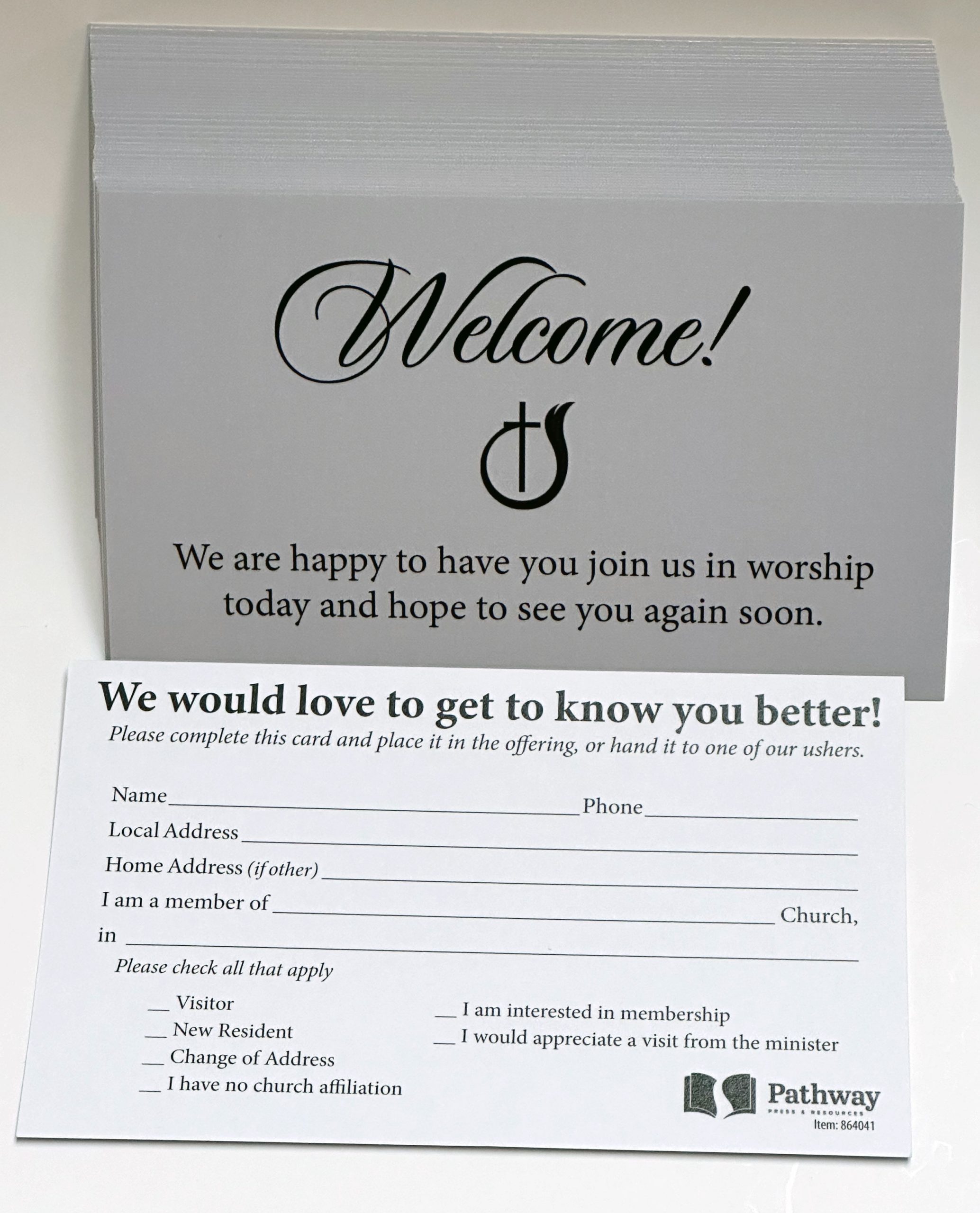 Visitor's Welcome Card (pack of 50) - Pathway Bookstore