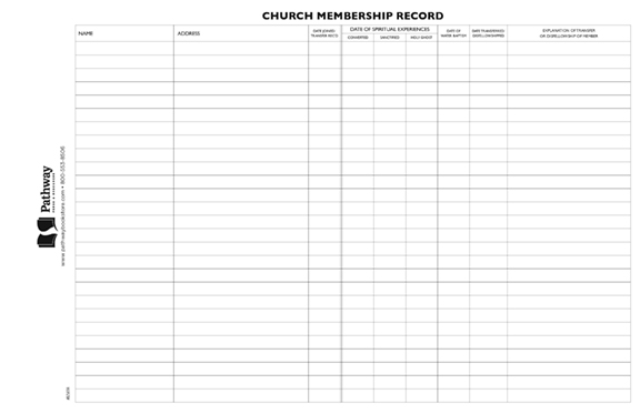 Church Membership Journal Sheet - Pathway Bookstore