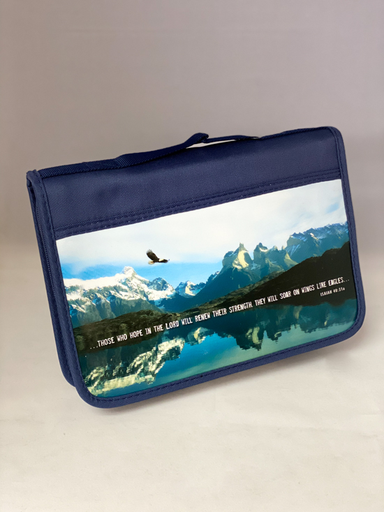 Bible Cover Inspiration Eagle Blue Large - Pathway Bookstore