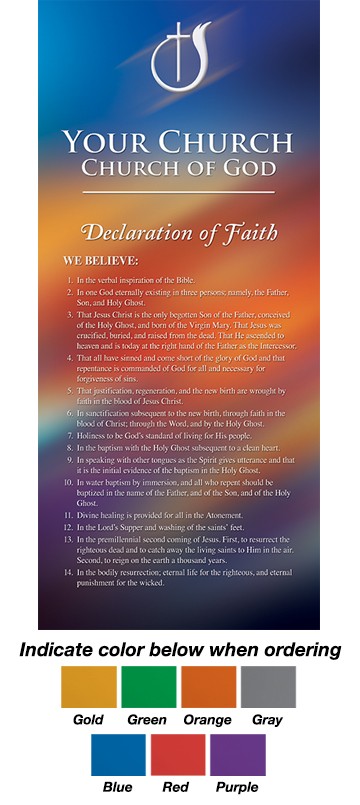 Banner Declaration Of Faith 24" x 64" w/ X Stand - Pathway Bookstore