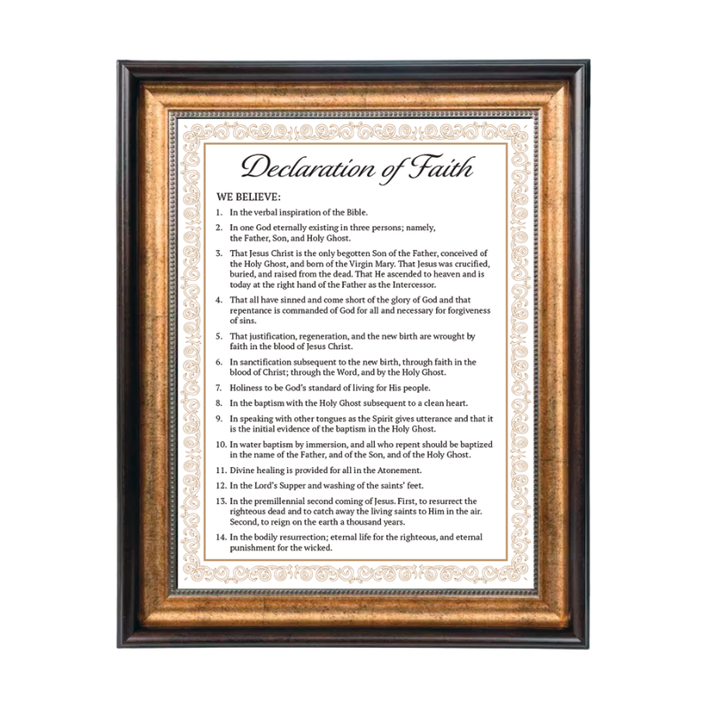 Declaration of Faith - 24x30 Bronze and Gold Beveled Frame - Pathway ...
