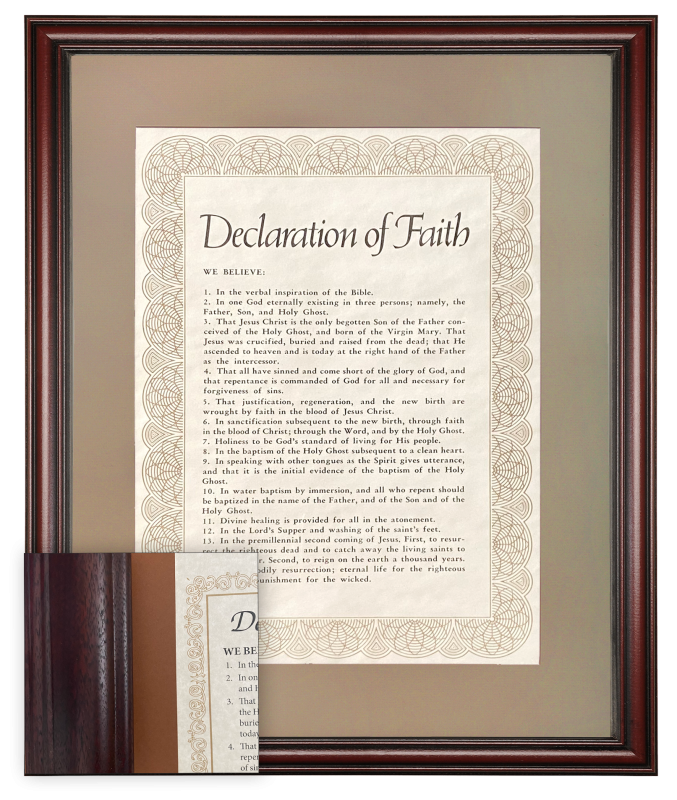 Declaration of Faith Framed and Matted-22x27 - Pathway Bookstore